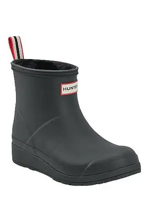 Pink Play Short Insulated Shearling Rain Boots - Black
