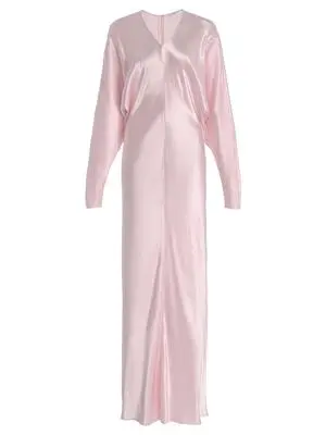 FFORME Naomie Draped Hammered-satin Maxi Dress - Pink