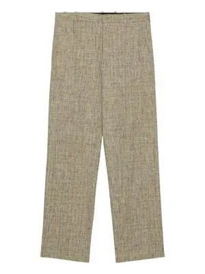 Bottega Veneta Multi Colour Fleck Viscose Straight Trousers - Sahara Melange & Multi