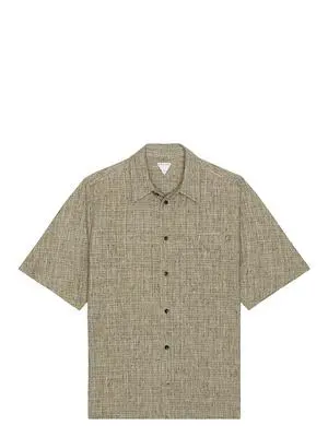 Bottega Veneta Multi Colour Fleck Viscose Shirt In Brown - Sahara Melange & Melange