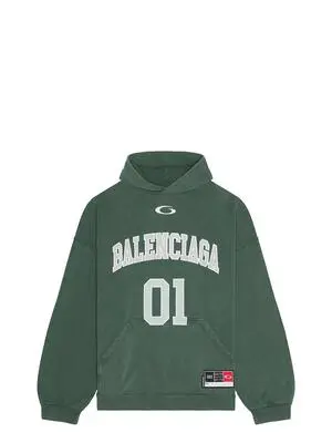 Balenciaga Large Fit Hoodie - Dark Green & Light Gry