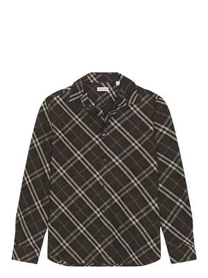 Burberry Robert Essentials Classic Long Sleeve Shirt In Brown - Truffle Check