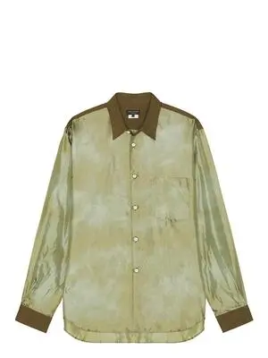 Comme Des Garçons Button Down Shirt In Olive - Khaki 3 & Khaki