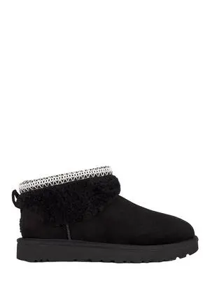 UGG Classic Ultra Mini Maxi Curly Boot - Black
