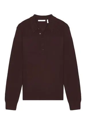 Helmut Lang Block Polo In Burgundy - Dark Burgundy