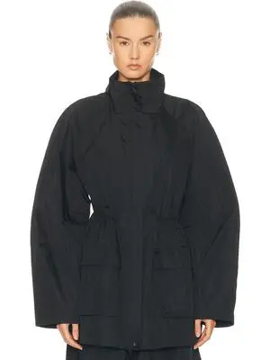 ST. AGNI Paper Taffeta Parka - Black