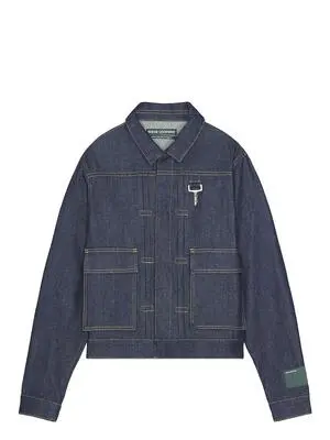 Reese Cooper Concealed Button Trucker Jacket - Undone Denim