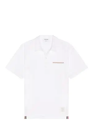 Thom Browne Oversized Short Sleeve Polo - White