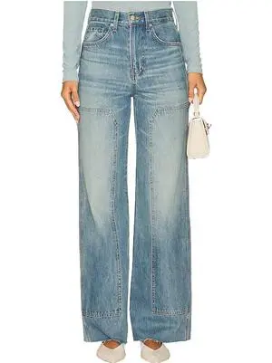 Veronica Beard Taylor High Rise Wide Leg Jeans - Blue Glare