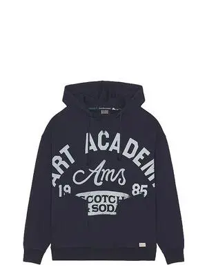 Scotch & Soda Wash Artwork Hoodie - Sky Captain Blue