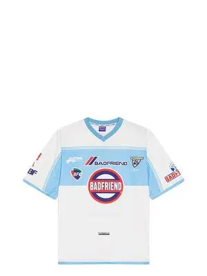 BADFRIEND Soccer Jersey - Bone & Blue