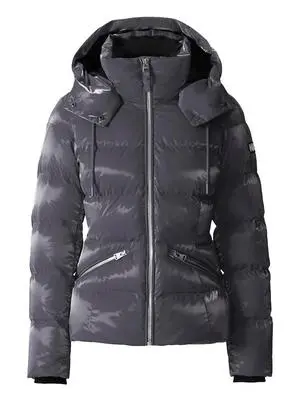 Mackage High-Gloss Down Jacket With Removable Hood Carbon