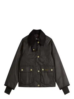Barbour Cropped Beadnell Wax Jacket - Black/classic