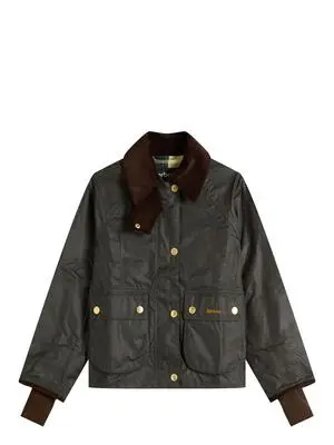 Barbour Cropped Beadnell Wax Jacket - Sage/ancient