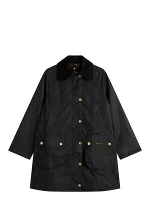 Barbour Long Beadnell Wax Jacket - Black/classic