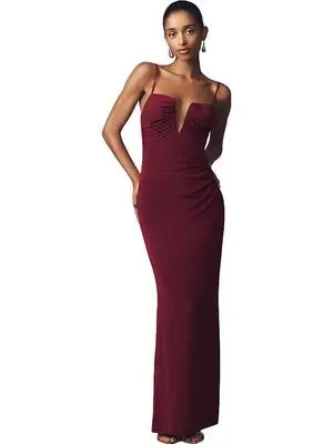 Katie May Erykah V-Wire Maxi Dress Sangria