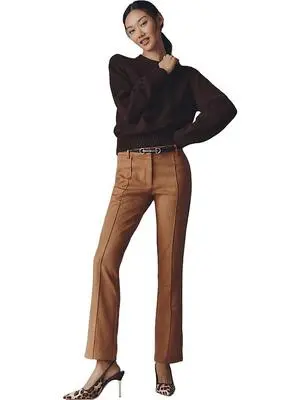 Lioness Faux-suede Low-rise Straight-leg Pants - Camel