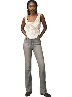 Paige Laurel Canyon High-rise Flare Jeans - Grey