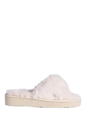 Minnetonka Teddy Crossband Slide Slippers - Cream