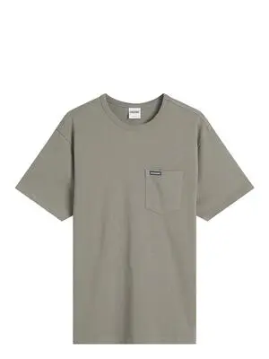 DUBBLEWARE Pocket Label T-shirt - Soft Grey