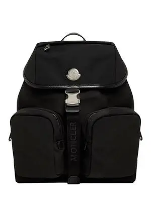 Moncler Nylon Backpack With Leather Inserts - Black