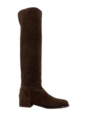 DOLCE & GABBANA Suede Knee High Boots