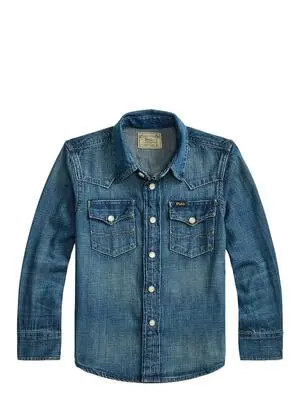 Ralph Lauren Cotton Denim Western Shirt - Blue