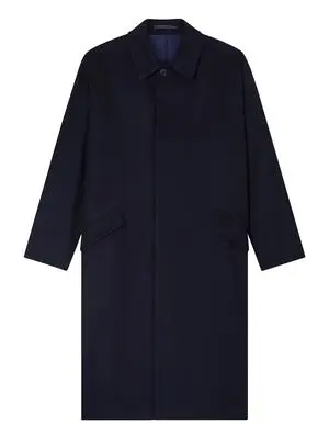 Giorgio Armani Single-breasted Cashmere Coat - Navy_blue