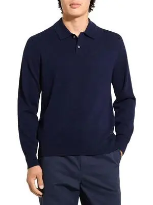 Theory Goris Cashmere Polo Sweater - Baltic