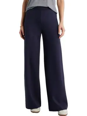 Caslon High Waist Wide Leg Ponte Pants - Navy Night