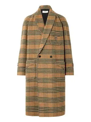 CELINE CELINE Double-Breasted Checked Wool Coat
