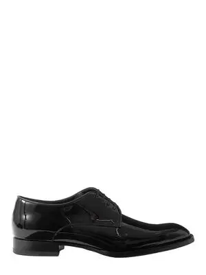 Celine Patent-leather Derby Shoes - Black