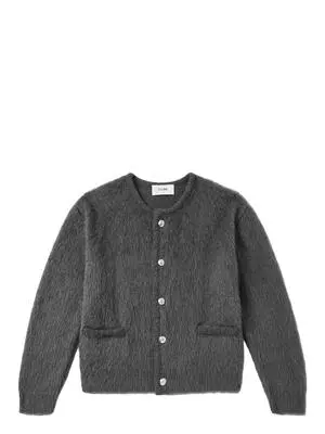 Celine Brushed Mohair-blend Cardigan - Gray