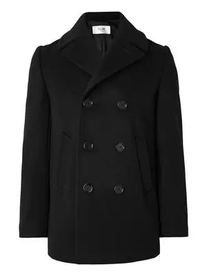 Celine Slim-fit Double-breasted Cashmere Coat - Black