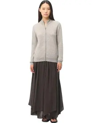 Gobi Cashmere Essential Cashmere Full-zip Cardigan - High Rise