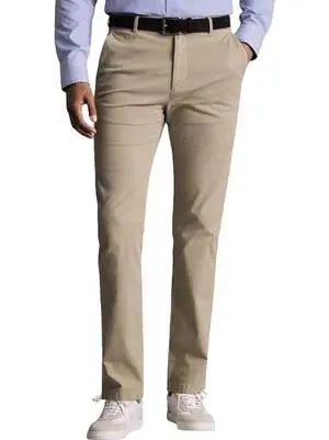 CHARLES TYRWHITT Slim Fit Lightweight Chinos - Dark Tan