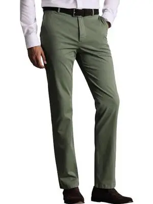 CHARLES TYRWHITT Slim Fit Lightweight Chinos - Green