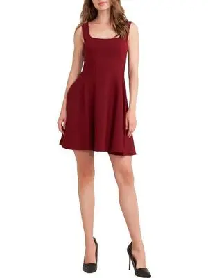 FREEMARKET Knit Skater Minidress - Burgundy