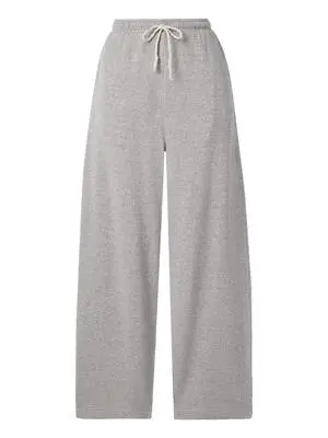 THE ELDER STATESMAN Daily Cotton And Cashmere-blend Track Pants - Gray
