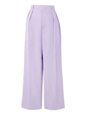 Wardrobe.NYC Pleated Grain De Poudre Wool Pants Lilac