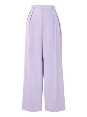 Wardrobe.NYC Pleated Grain De Poudre Wool Pants - Purple