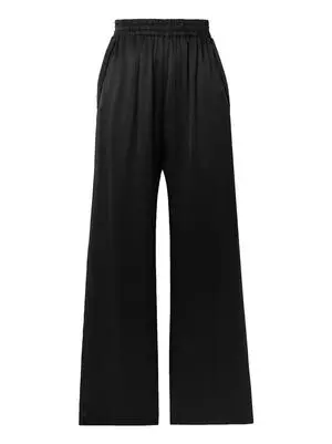 Wardrobe.NYC Silk-satin Wide-leg Pants - Black