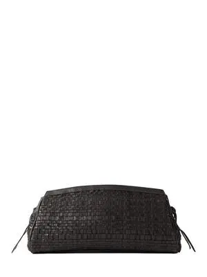 Staud Maude Woven Leather Clutch - Brown