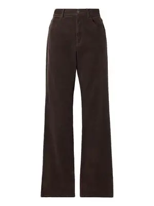 NILI LOTAN Joan Cotton-corduroy Pants - Brown