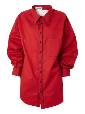 Christopher John Rogers Open-back Cotton-twill Shirt - Red