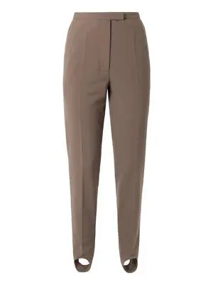 Dries Van Noten Crepe Skinny Stirrup Pants - Brown