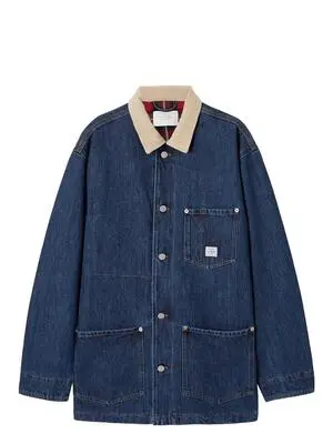 Aimé Leon Dore Corduroy-trimmed Denim Chore Jacket - Blue