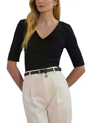 Ralph Lauren V-neck Half-sleeve T-shirt - Black