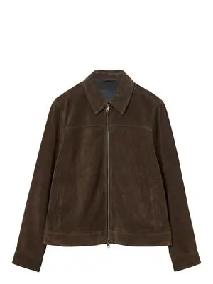 ALLSAINTS Rhone Suede Zip-up Jacket - Brown
