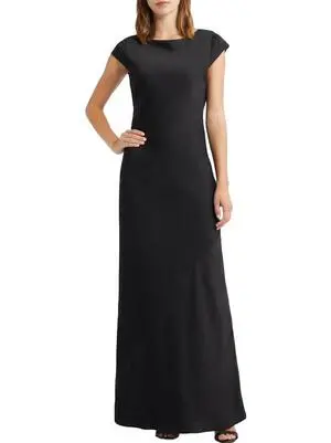 WAYF Johanna Open Back Gown - Black
